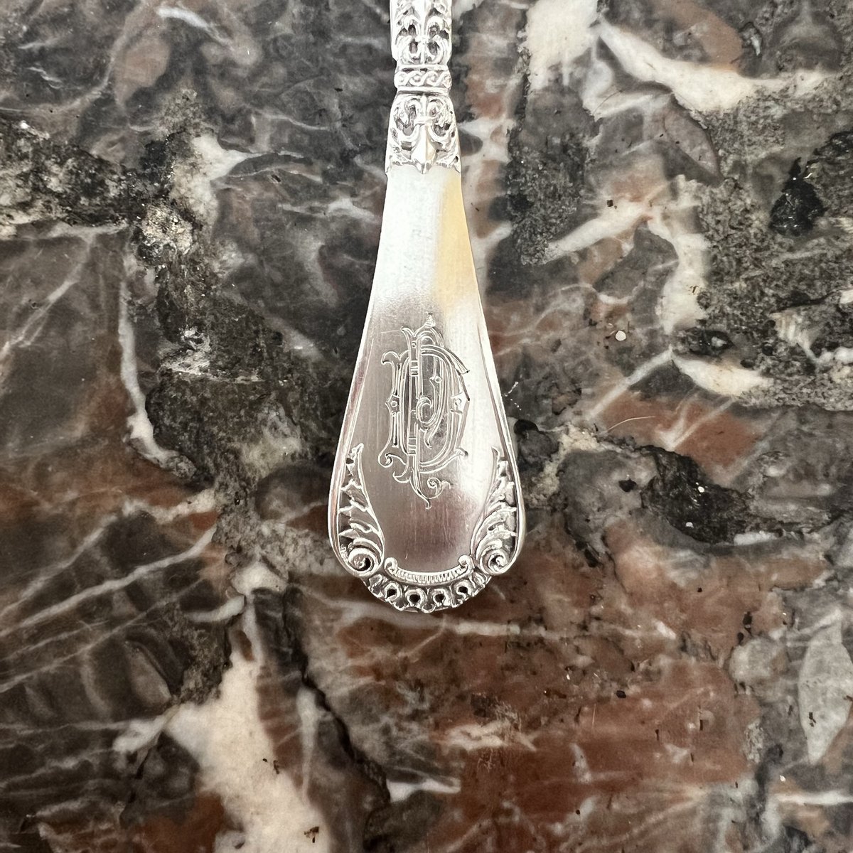 Antique French Cake Forks in Silver, 1890s, Set of 12 for sale at Pamono