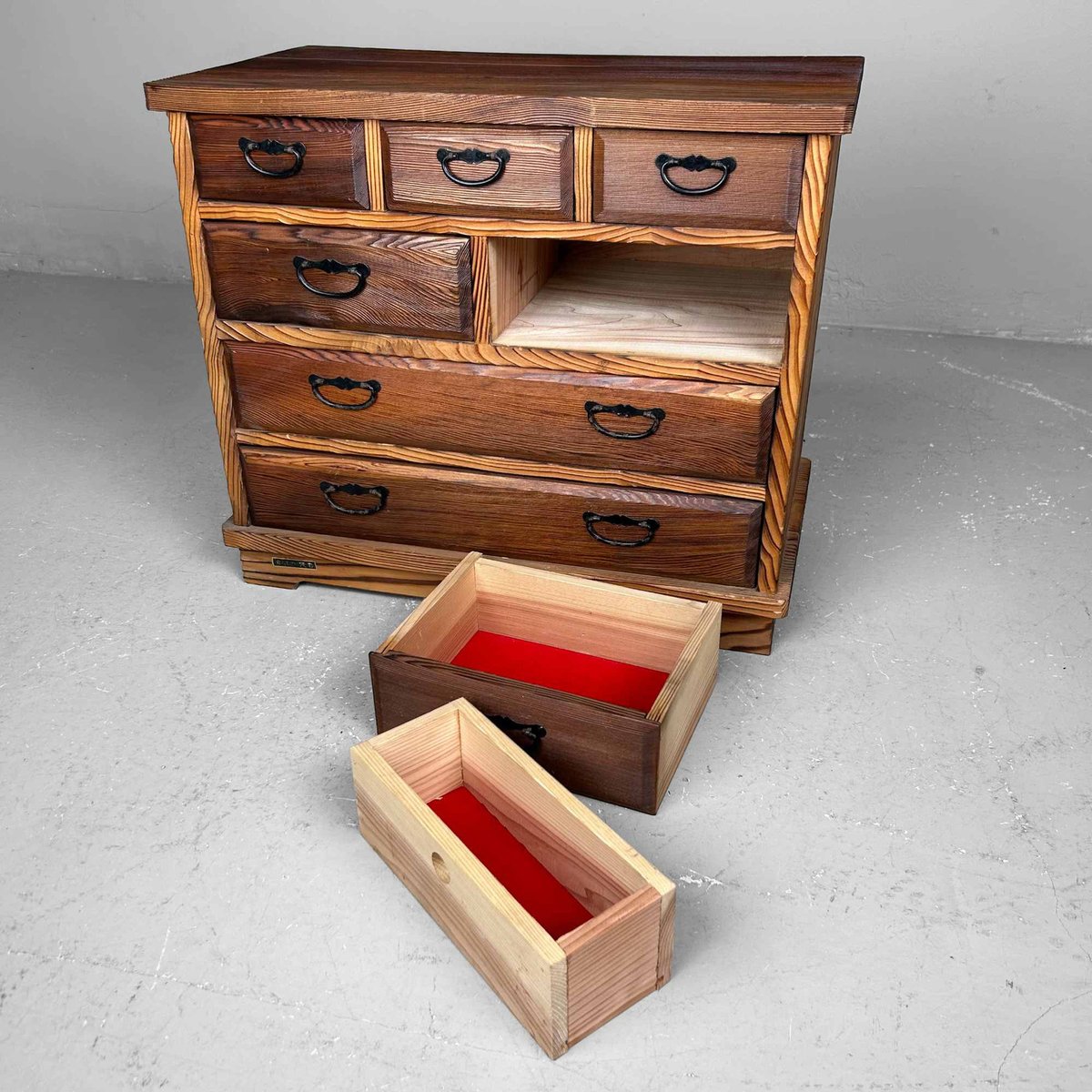 Yakusugi Jewelry Chest with Secret Drawer, 1970s for sale at Pamono