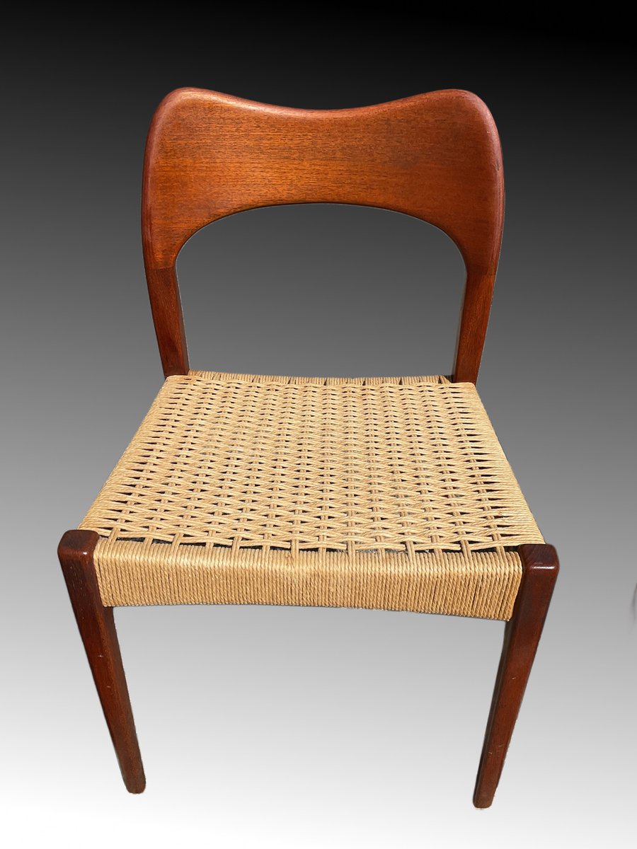 Mid-Century Dining Chairs by Arne Hovmand Olsen for Mogens Kold, Set of ...