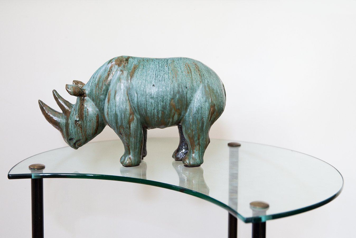 Vintage Italian Ceramic Rhinoceros, 1960 for sale at Pamono
