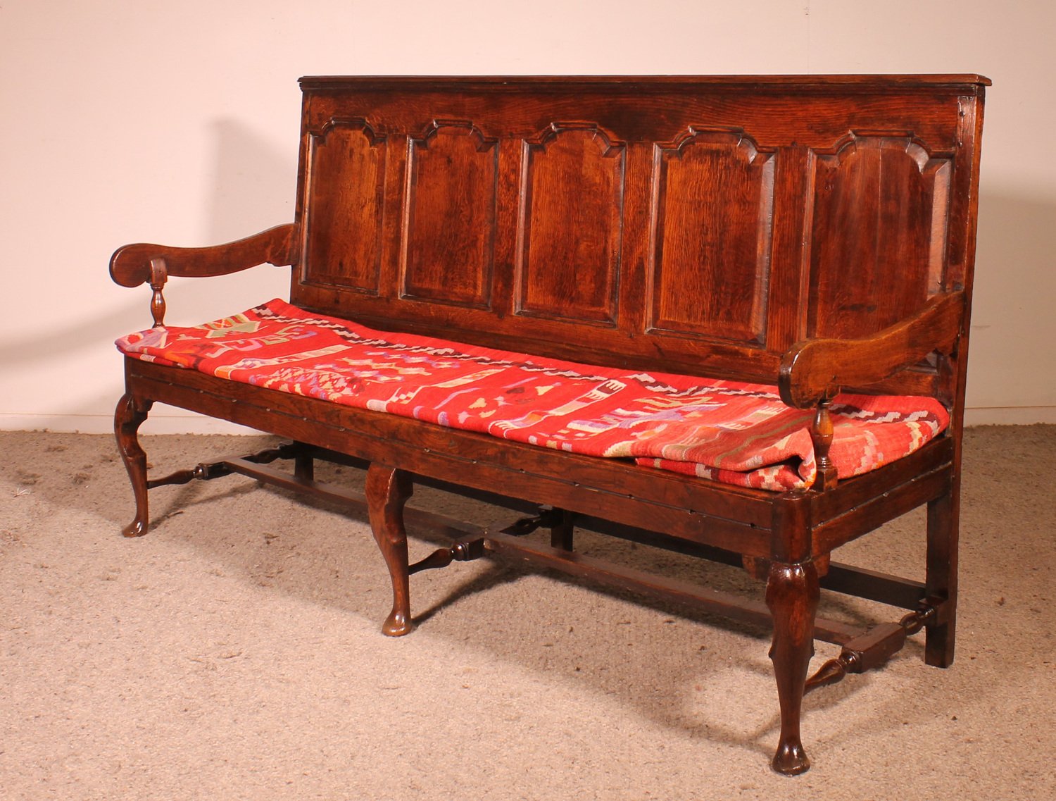 Vintage Chippendale Bench in Oak, 18th Century for sale at Pamono