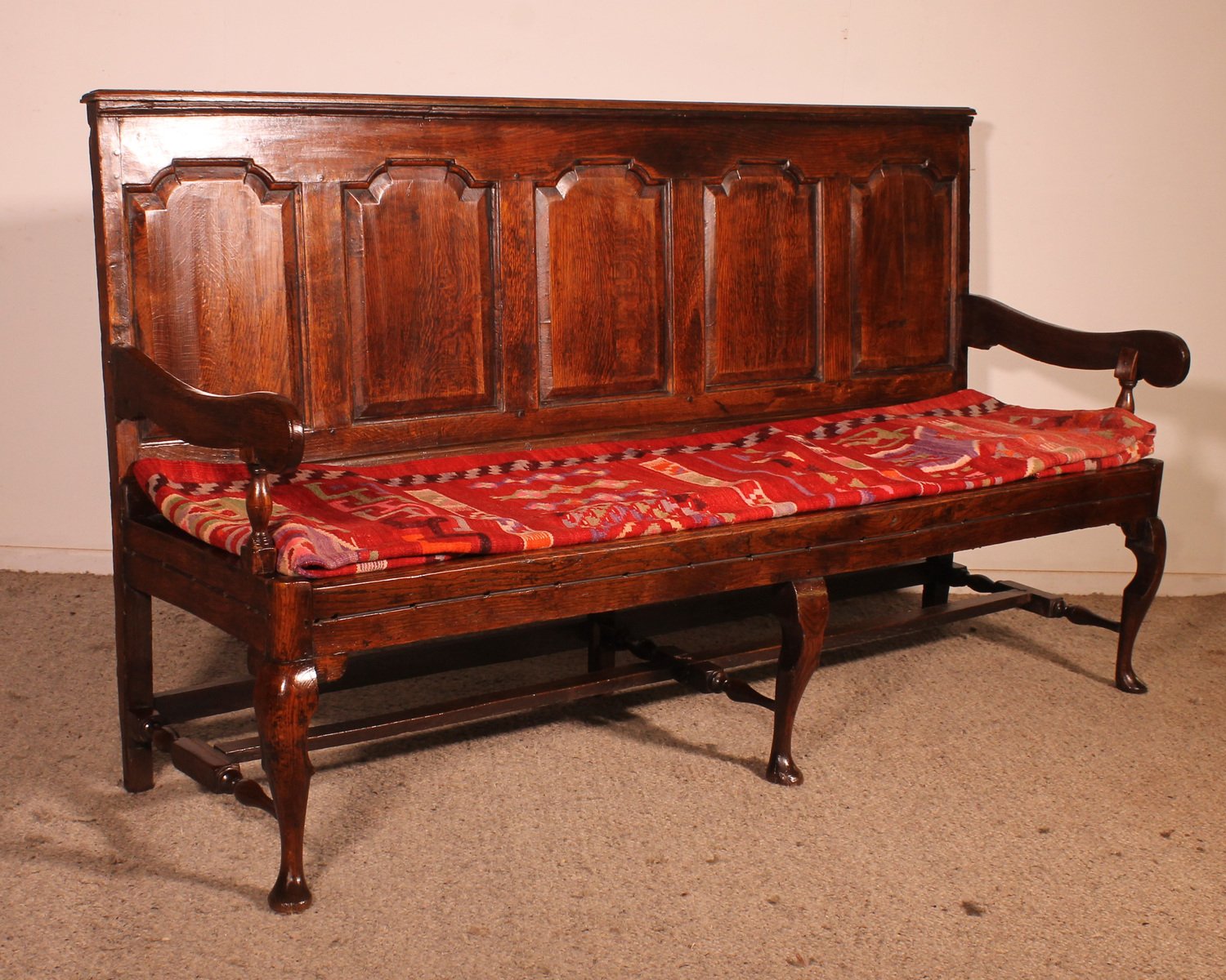 Vintage Chippendale Bench in Oak, 18th Century for sale at Pamono