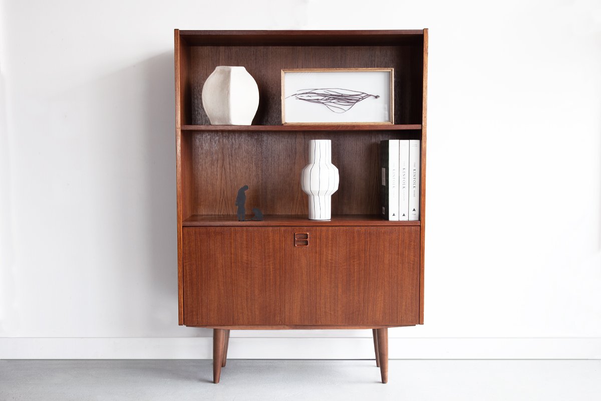 Vintage Danish Teak Bookcase, 1960s for sale at Pamono