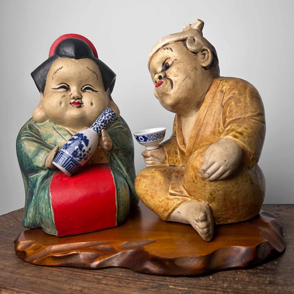 Vintage Japanese Figurines, 1950s, Set of 2 for sale at Pamono