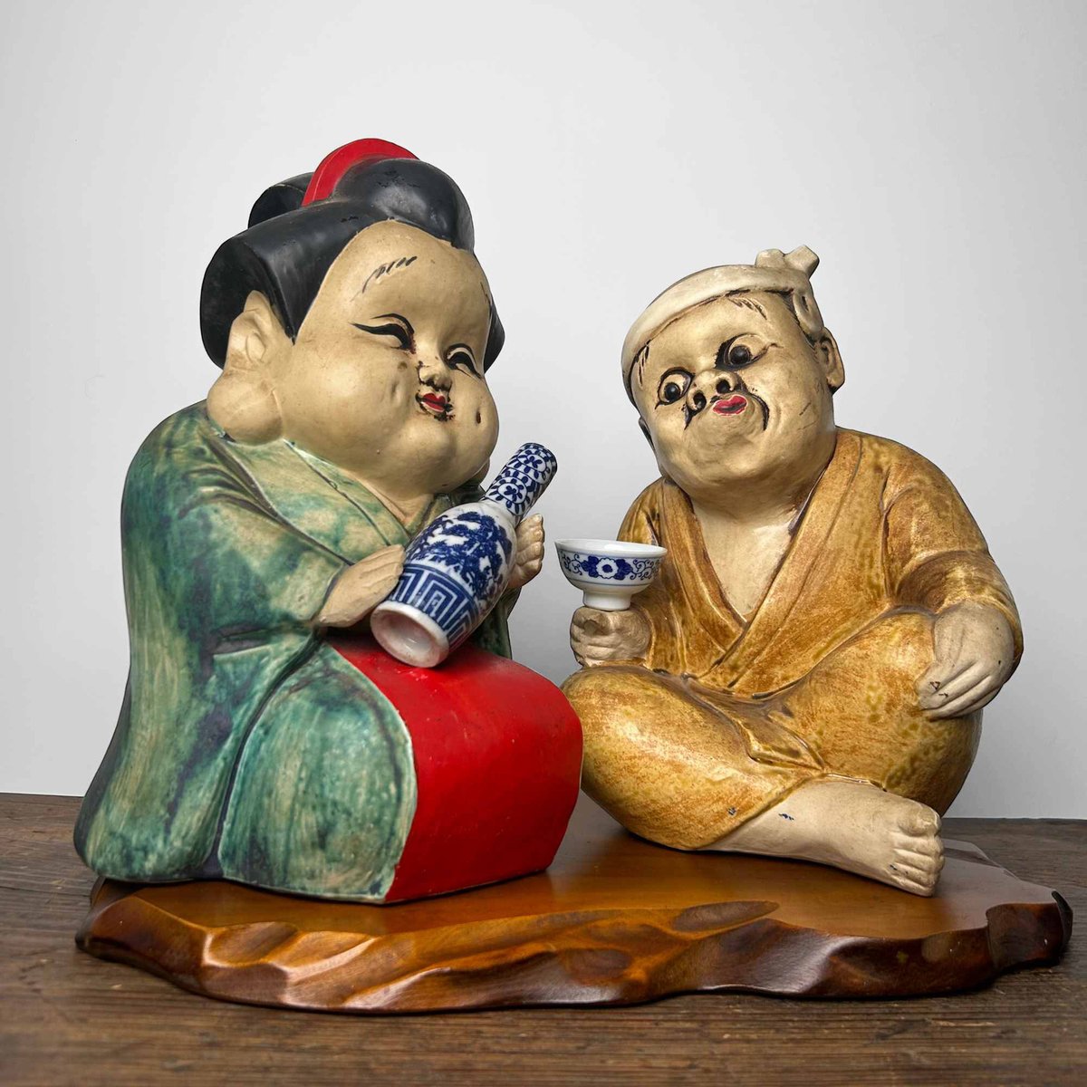 Vintage Japanese Figurines, 1950s, Set of 2 for sale at Pamono