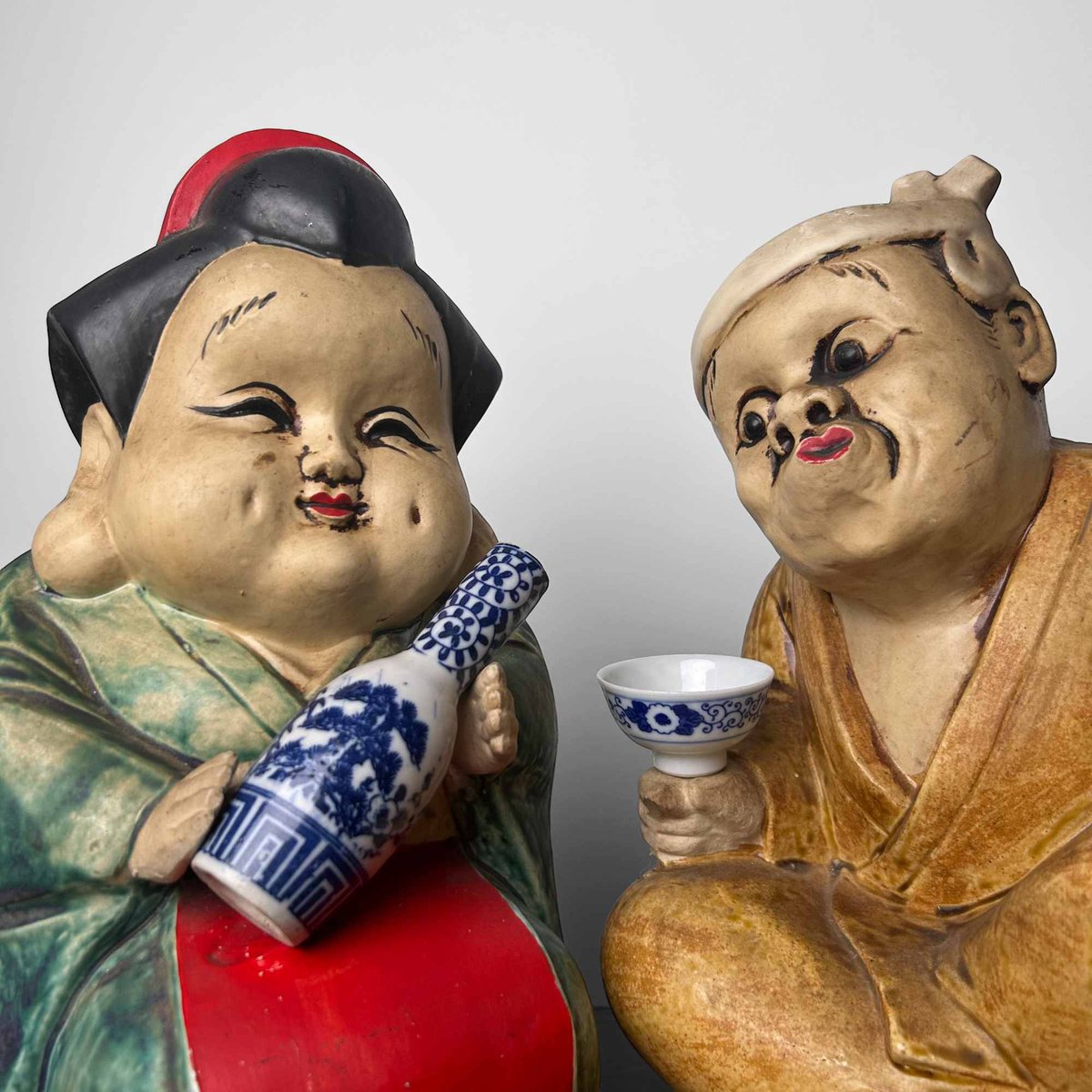 Vintage Japanese Figurines, 1950s, Set of 2 for sale at Pamono