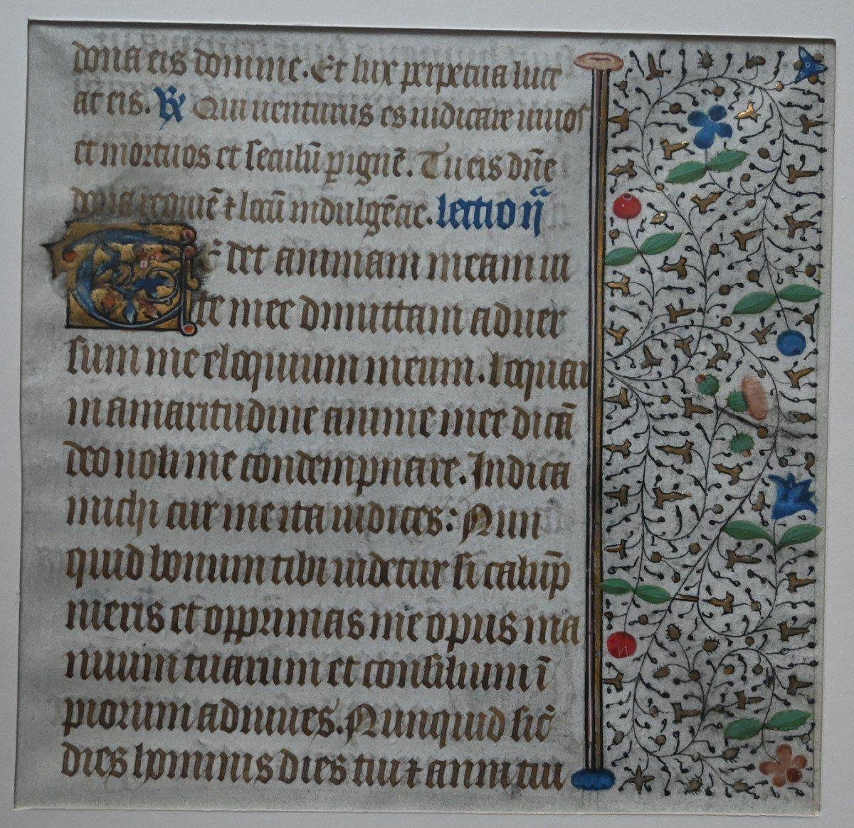 15th Century Gothic Illuminated Manuscript Parchment for sale at Pamono