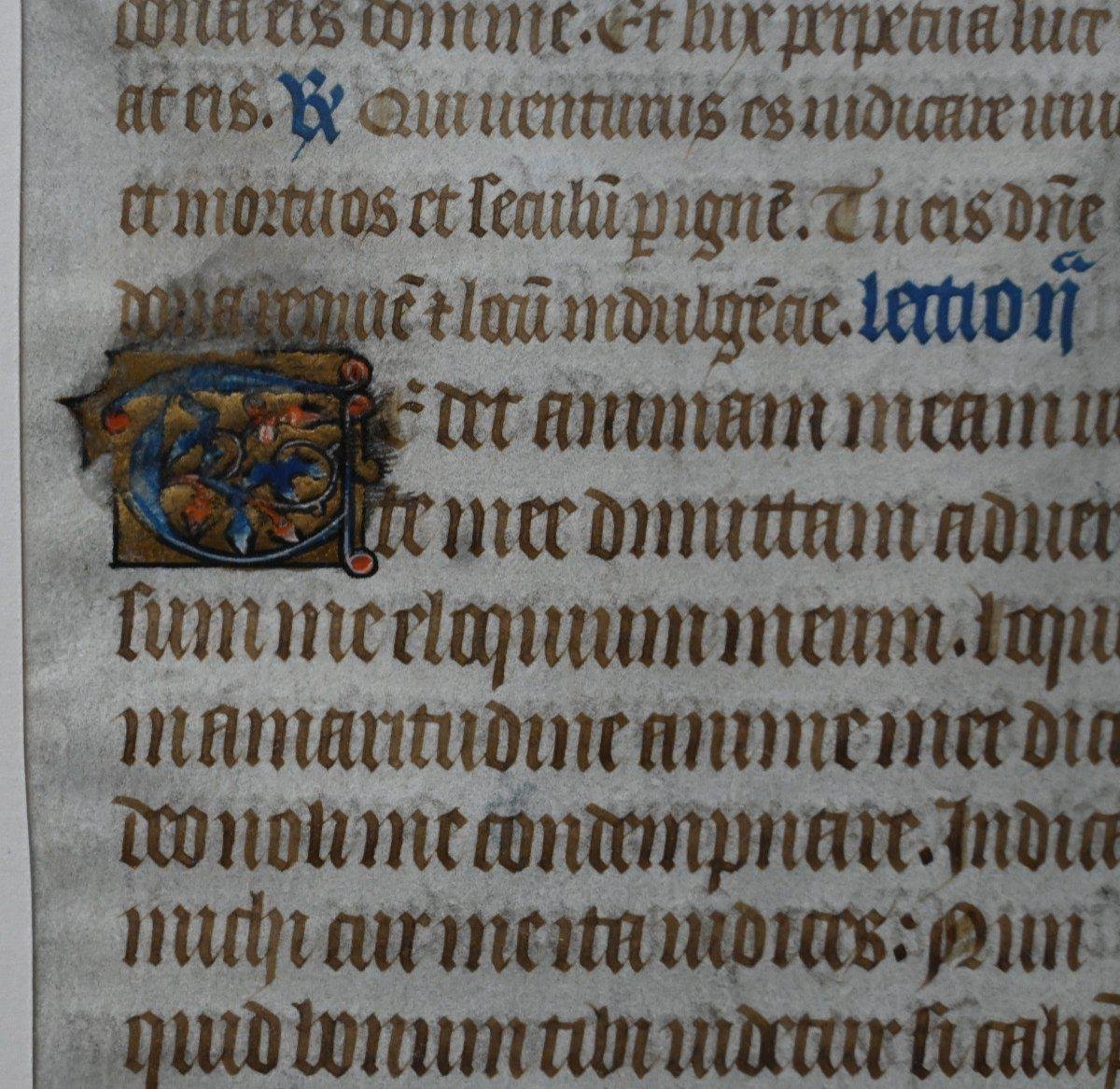 15th Century Gothic Illuminated Manuscript Parchment for sale at Pamono