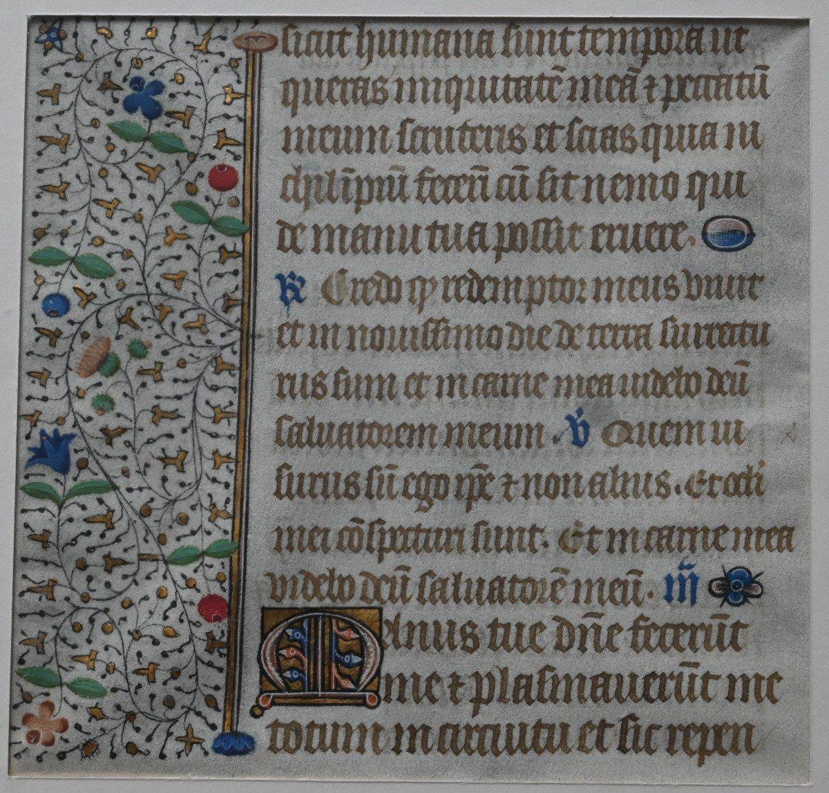 15th Century Gothic Illuminated Manuscript Parchment for sale at Pamono