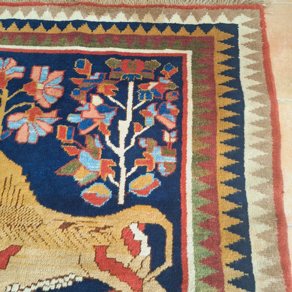 Vintage Middle Eastern Tribal Gabbeh Rug with Lion Figure for sale at ...
