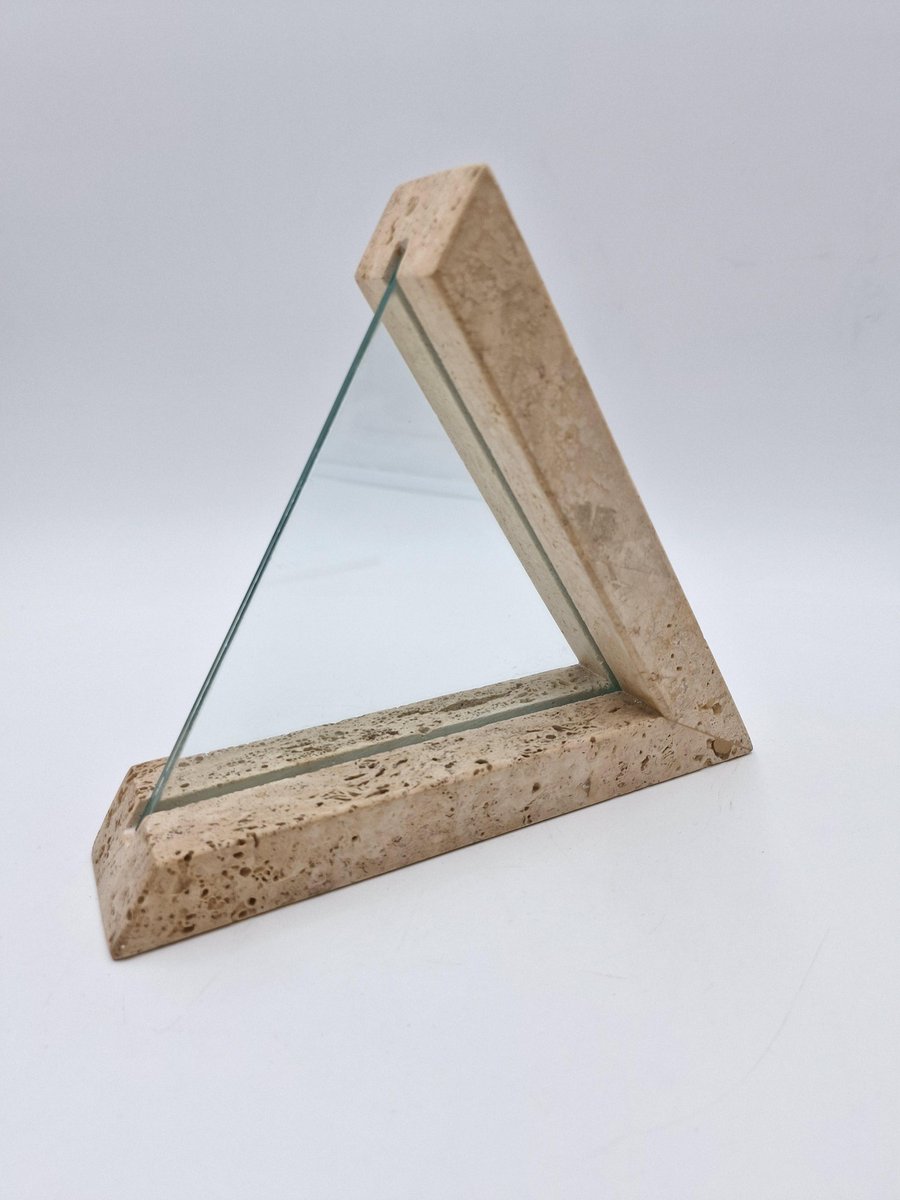 Glass & Travertine Photo Frame in Travertine by Marble Art, 1970s for ...
