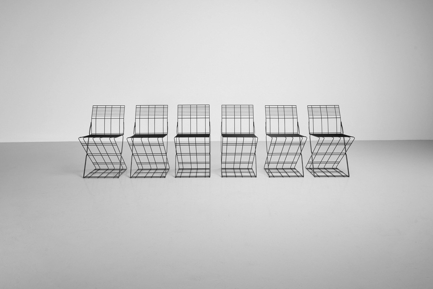 Zig Zag Wire Chairs by Gerrit Thomas Rietveld, 1970s, Set of 6 for sale ...