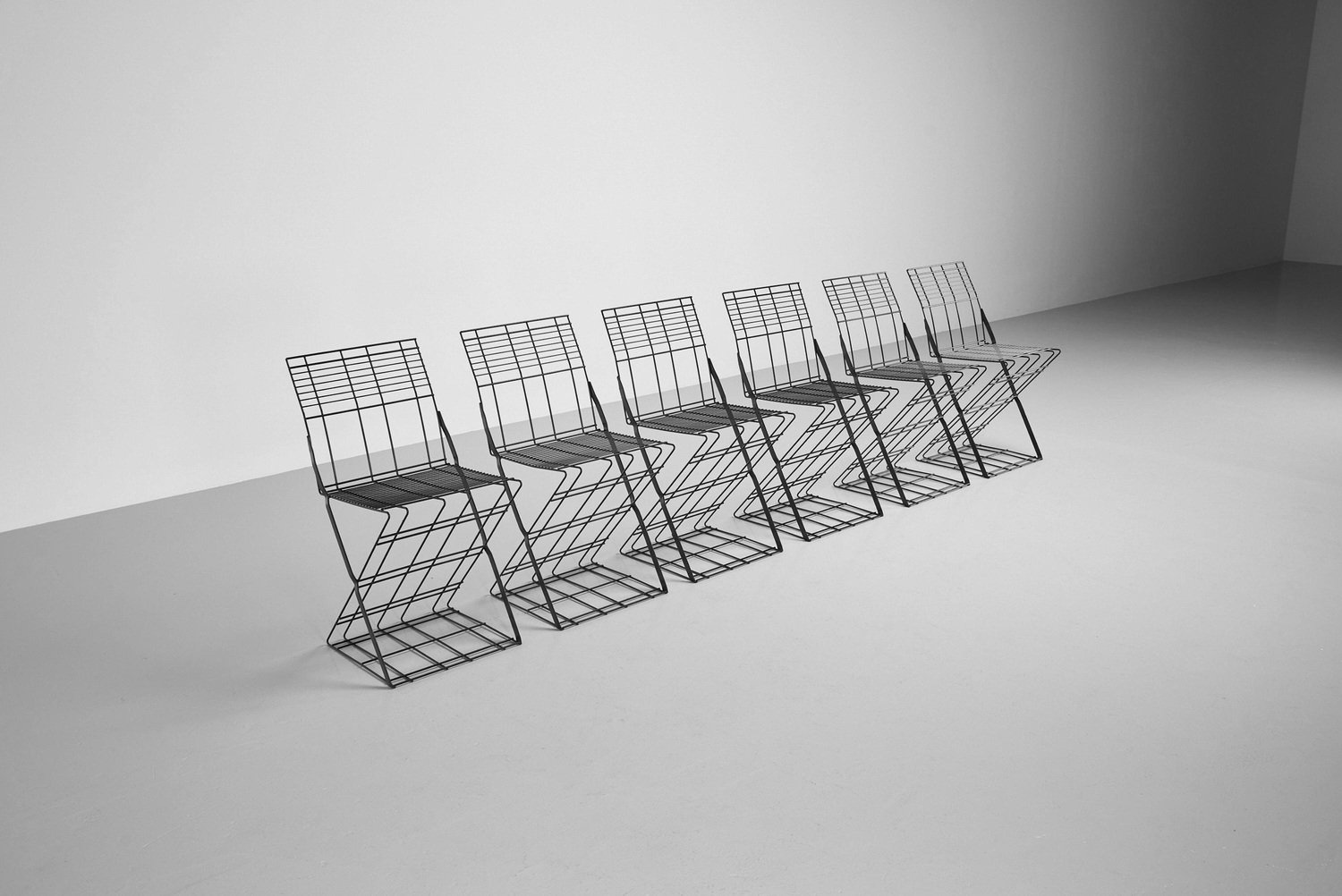 Zig Zag Wire Chairs by Gerrit Thomas Rietveld, 1970s, Set of 6 for sale ...