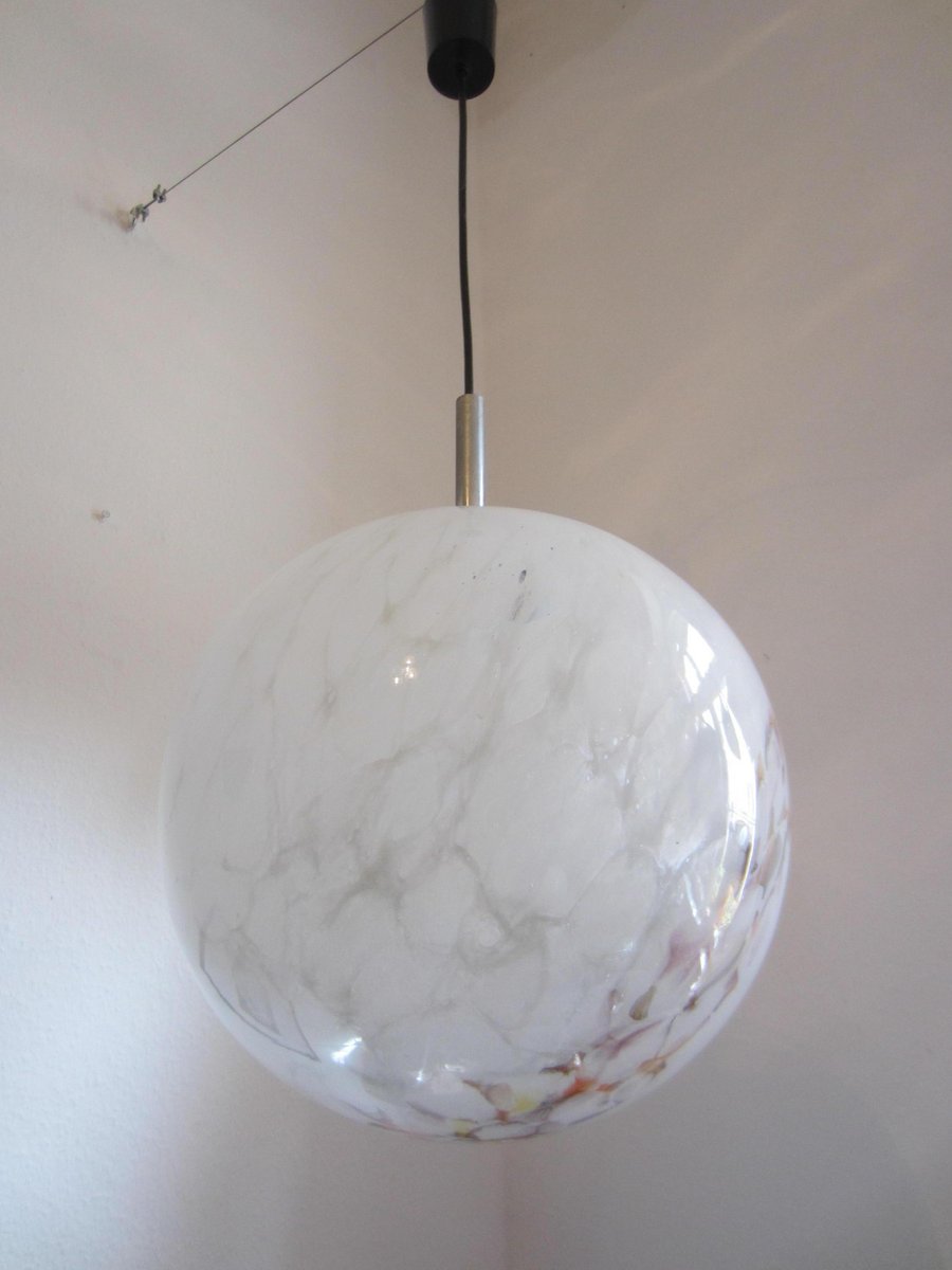 Vintage Ball Lamp in Marbled Glass, 1970s for sale at Pamono