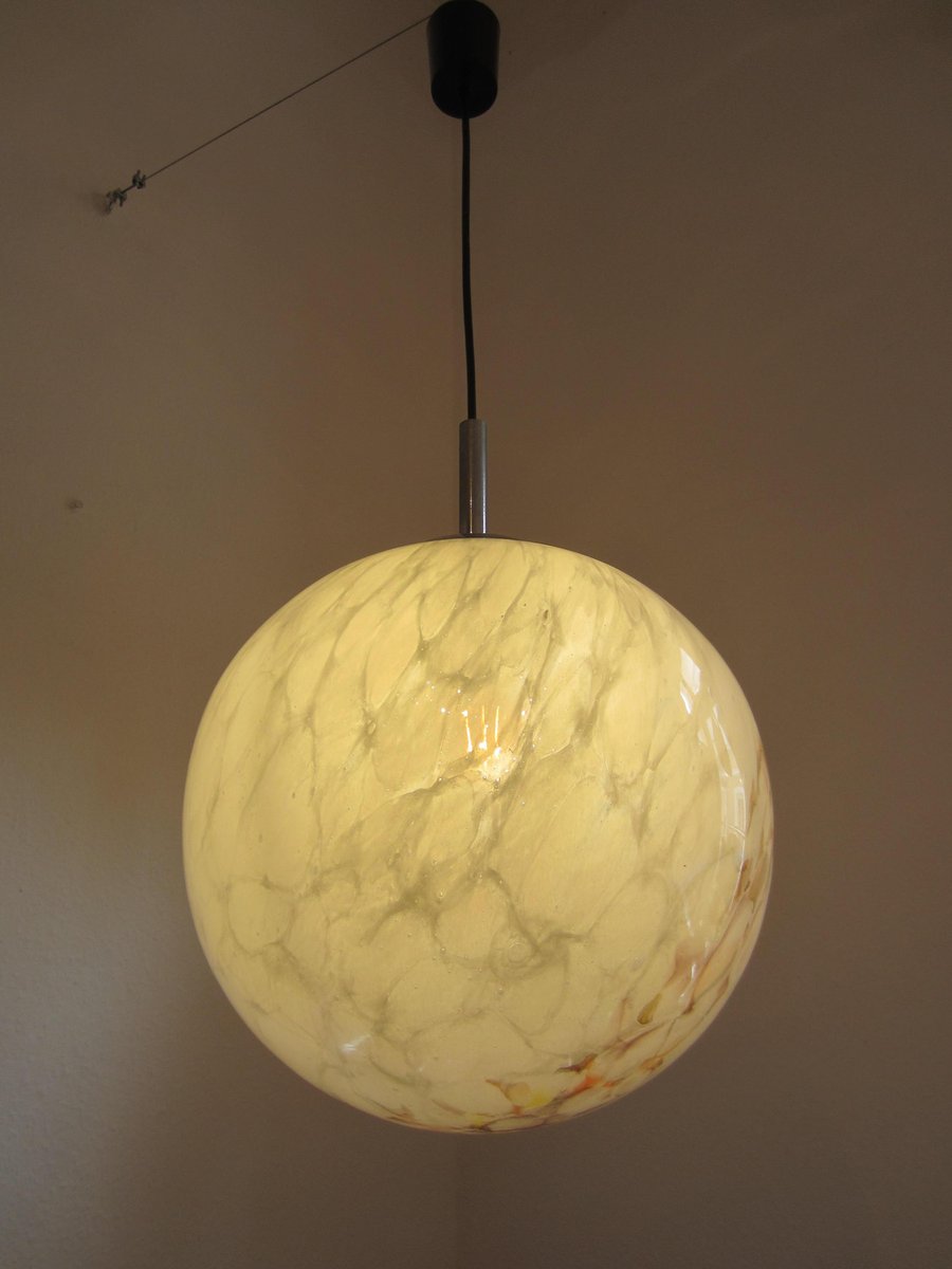 Vintage Ball Lamp in Marbled Glass, 1970s for sale at Pamono