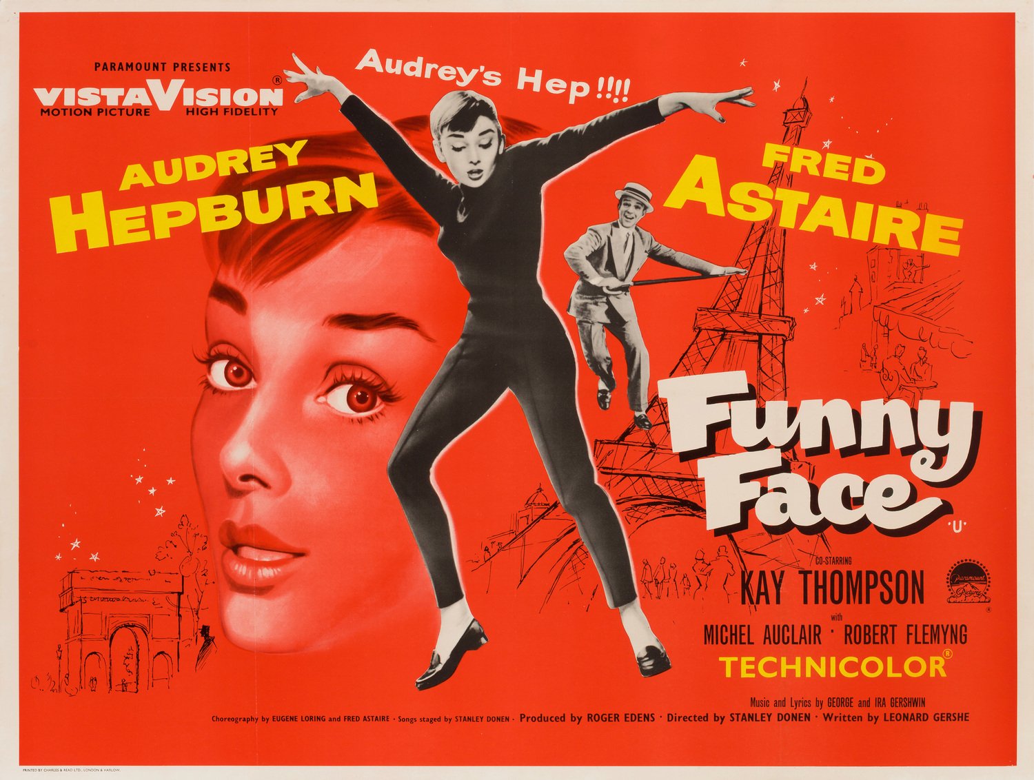Audrey Hepburn Funny Face Original Movie Poster, 1957 for sale at Pamono