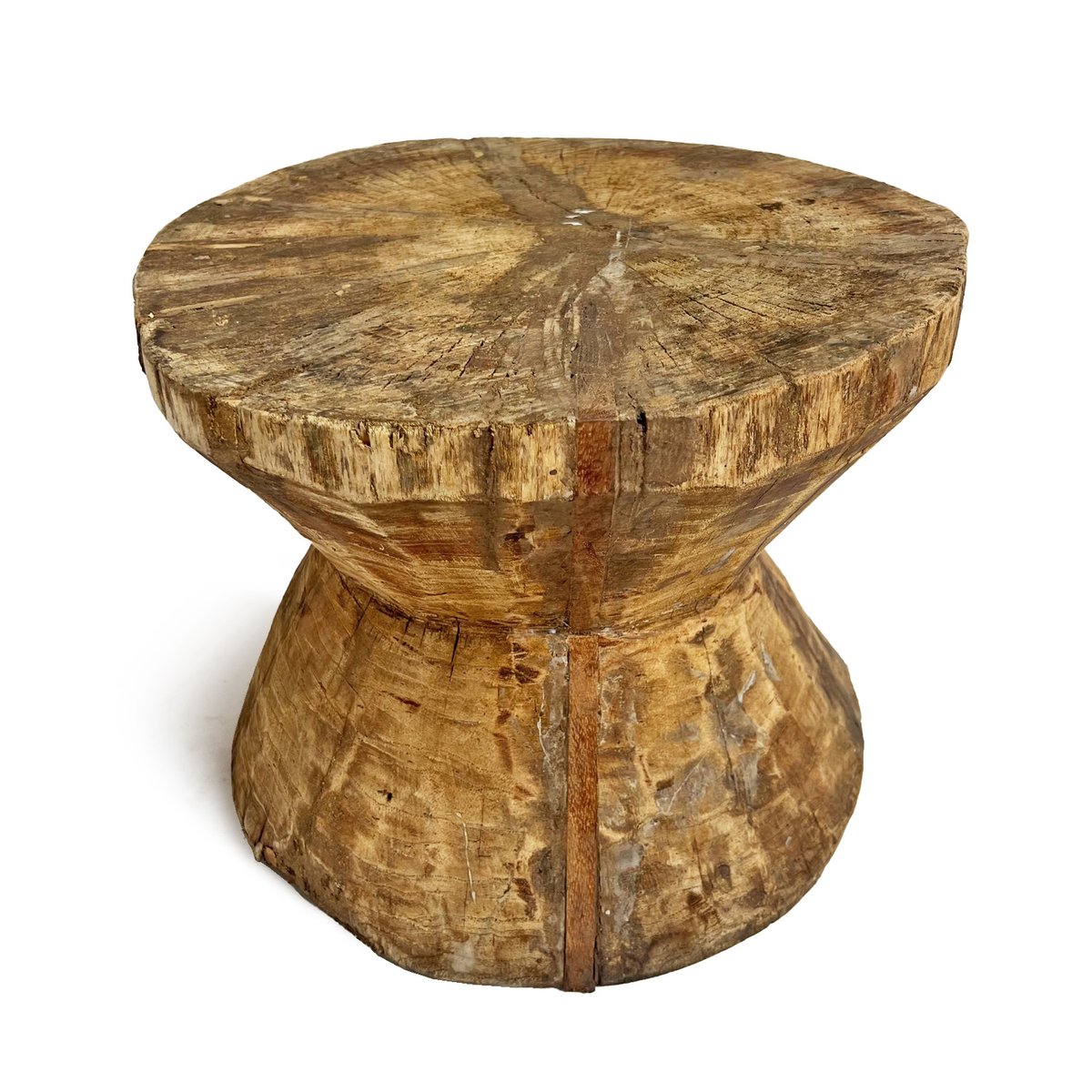 Wood Hourglass Stool Table for sale at Pamono