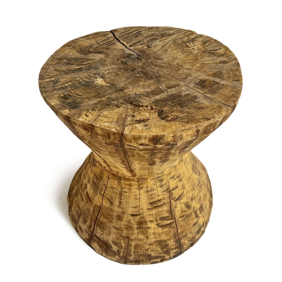 Wood Hourglass Stool Table for sale at Pamono
