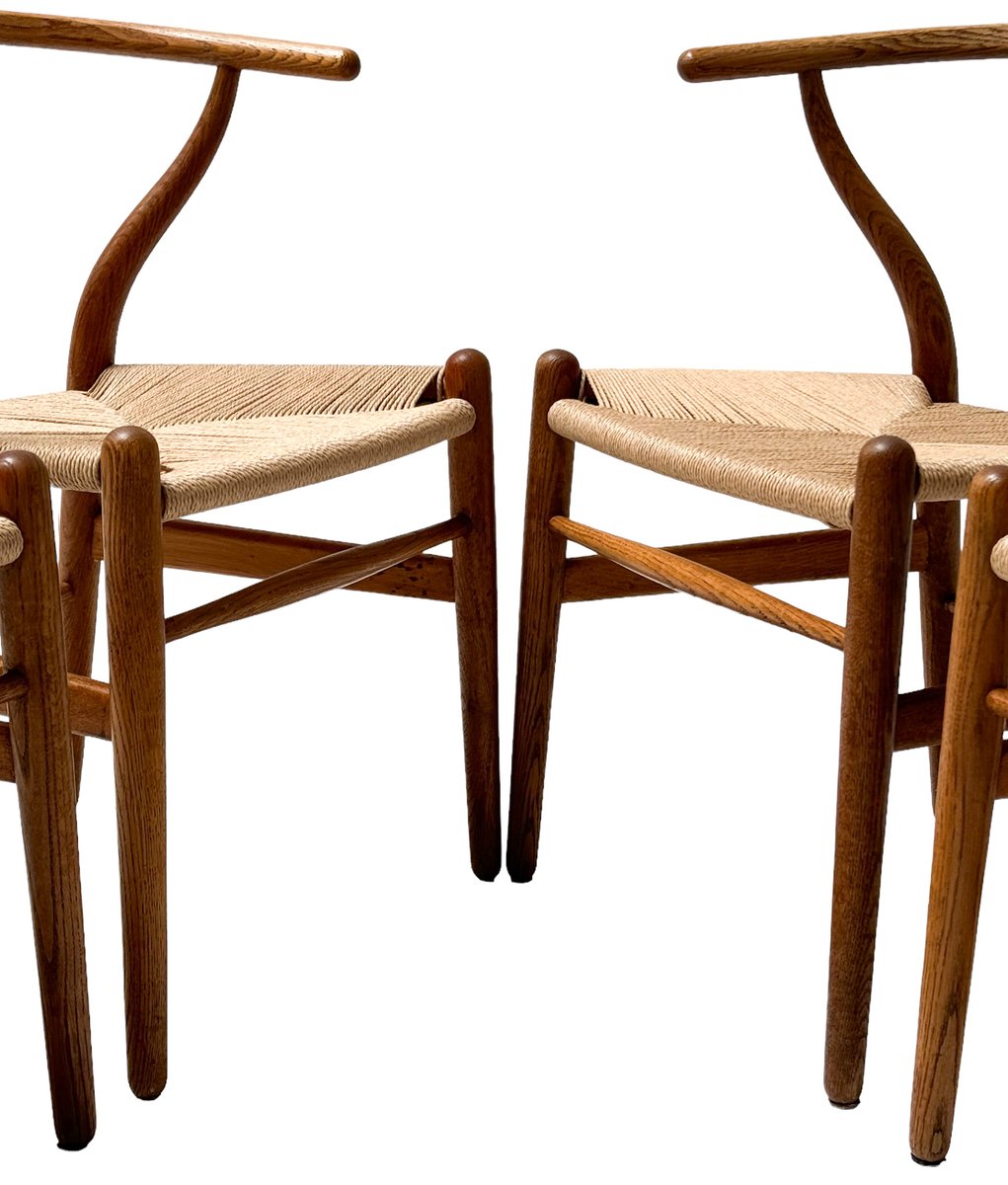 Wishbone CH 24 Chairs by Hans J. Wegner for Carl Hansen & Søn, 1950s ...