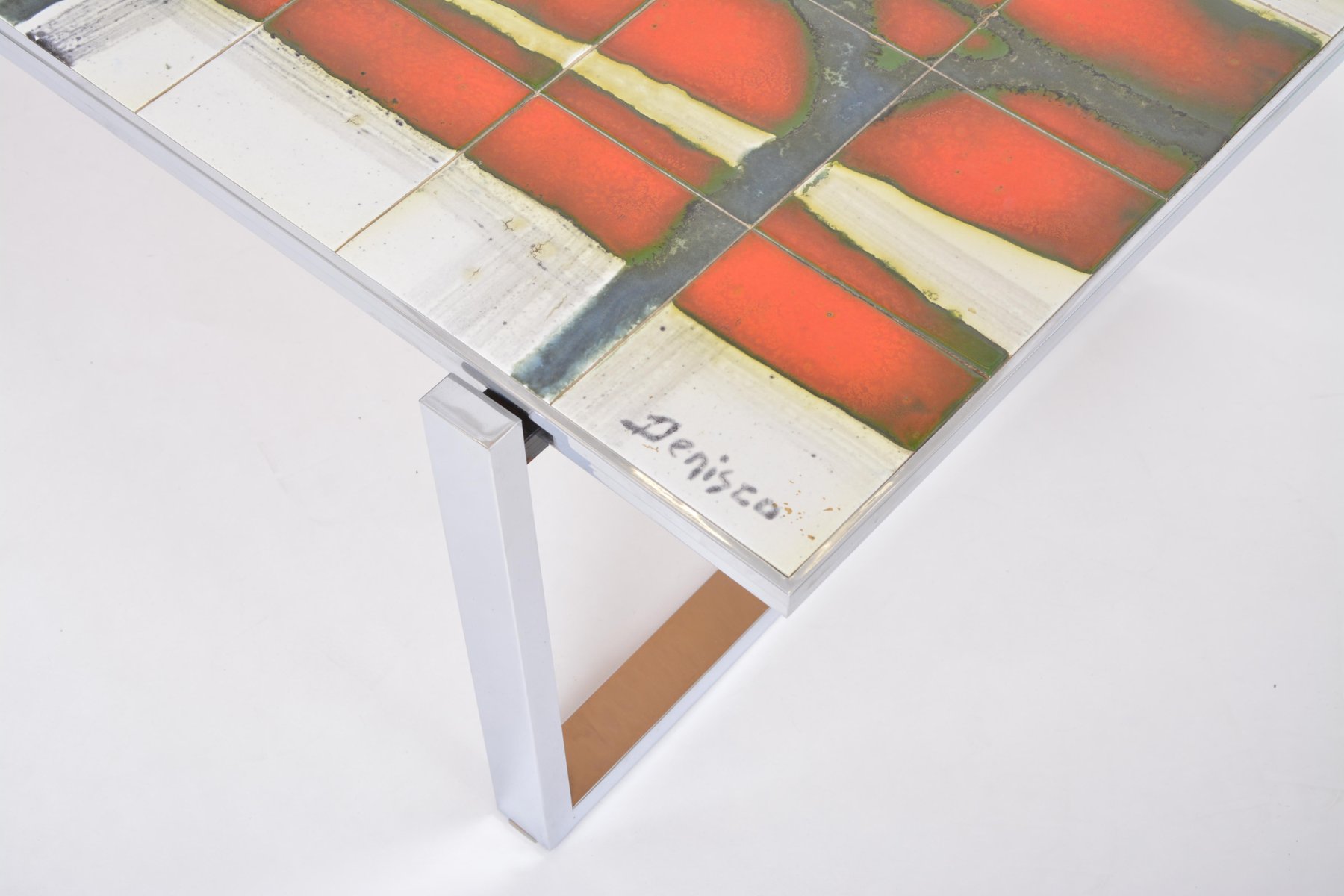 Table Basse Mid-Century Moderne en Carrelage par Denisco, Belgique ...
