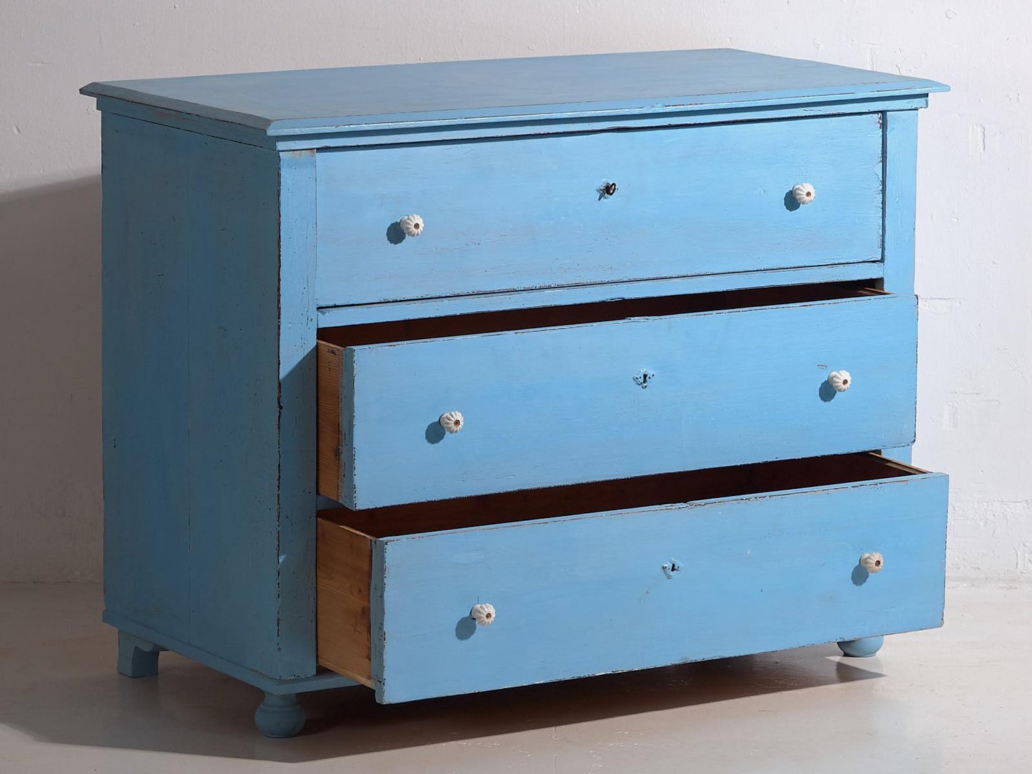 Antique Sky Blue Chest of Drawers, 1920s for sale at Pamono