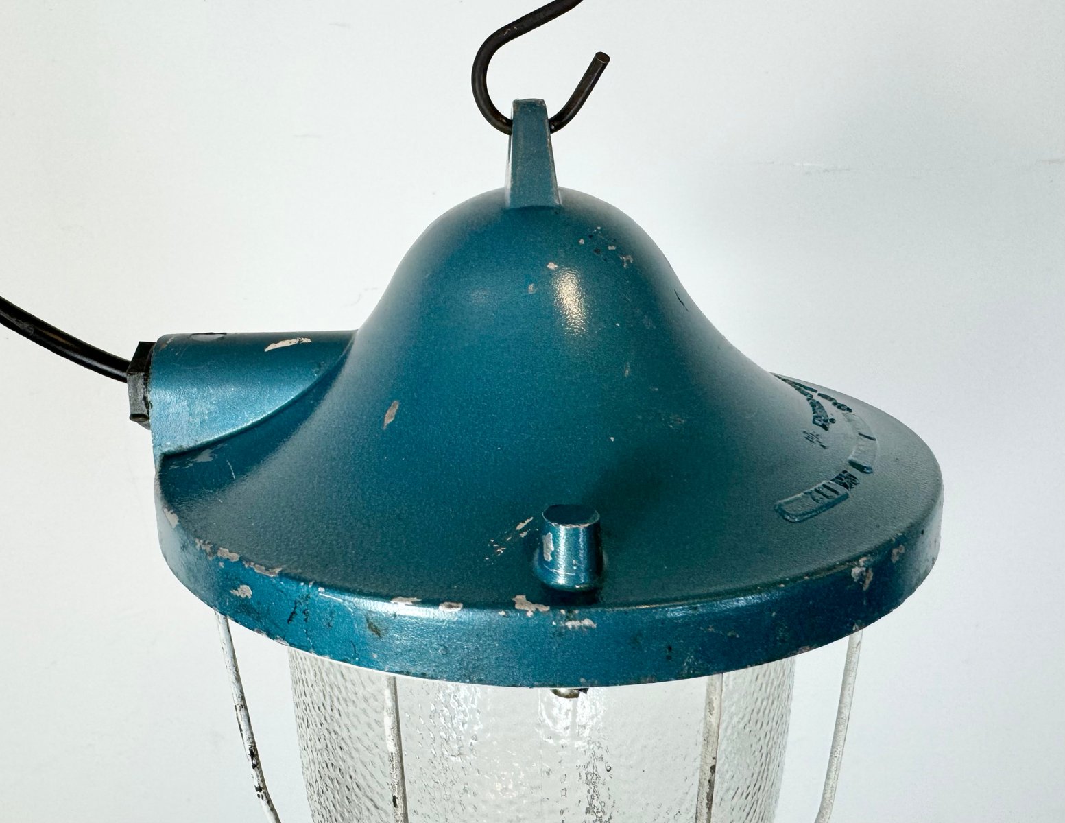 Industrial Blue Bunker Cage Light from Polam Gdansk, 1970s for sale at ...