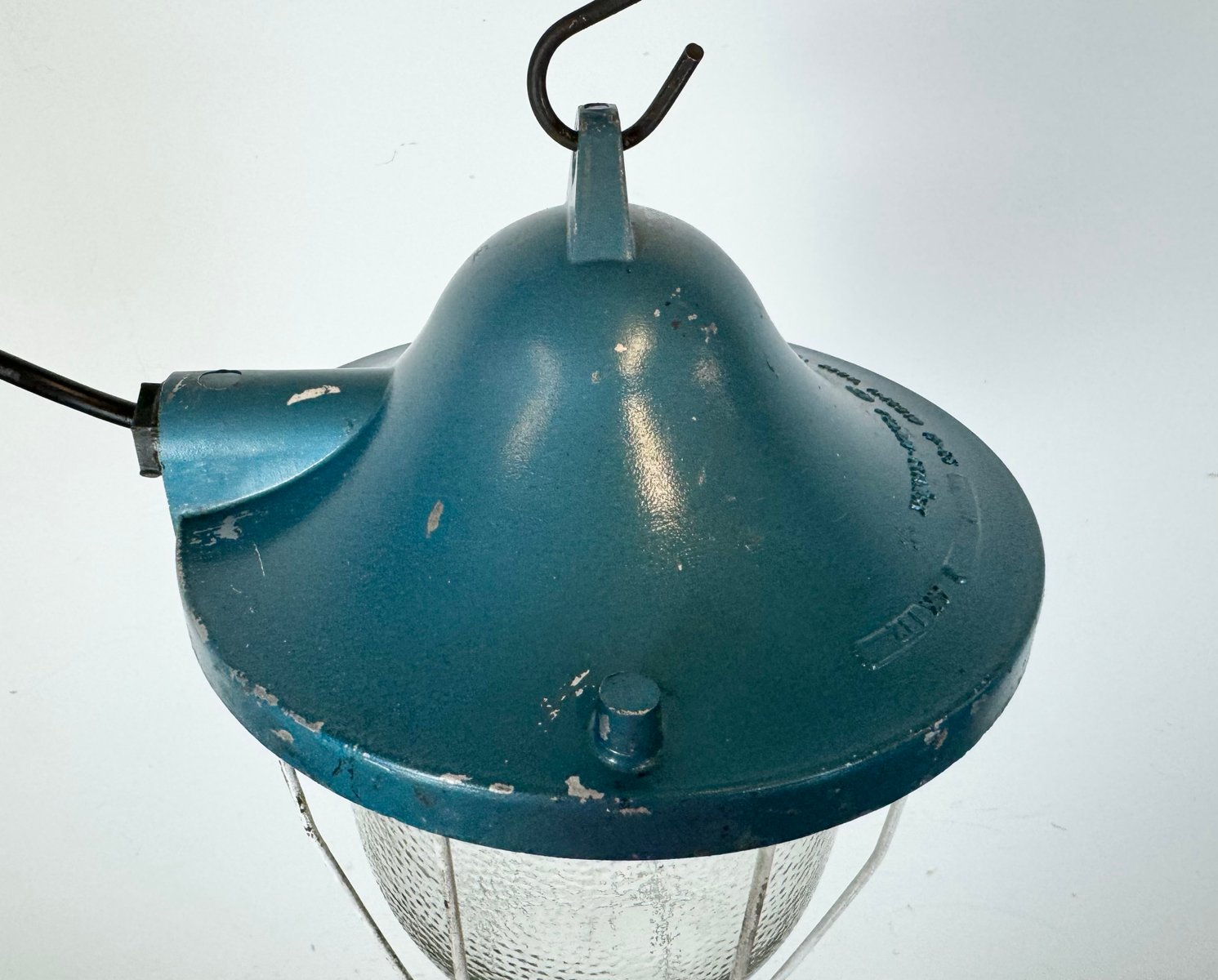 Industrial Blue Bunker Cage Light from Polam Gdansk, 1970s for sale at ...