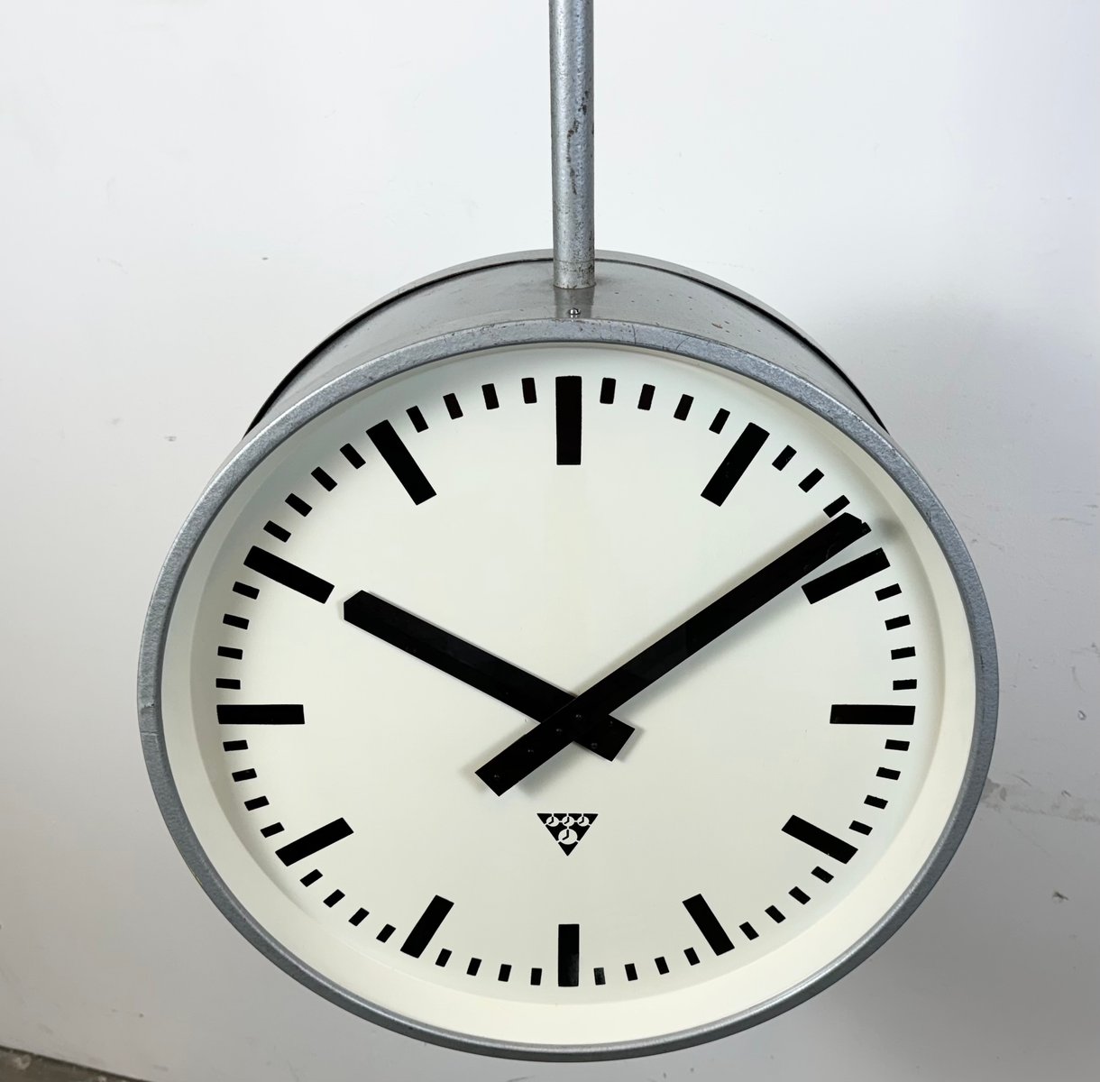 Huge Industrial Double Sided Railway Clock from Pragotron, 1960s for ...