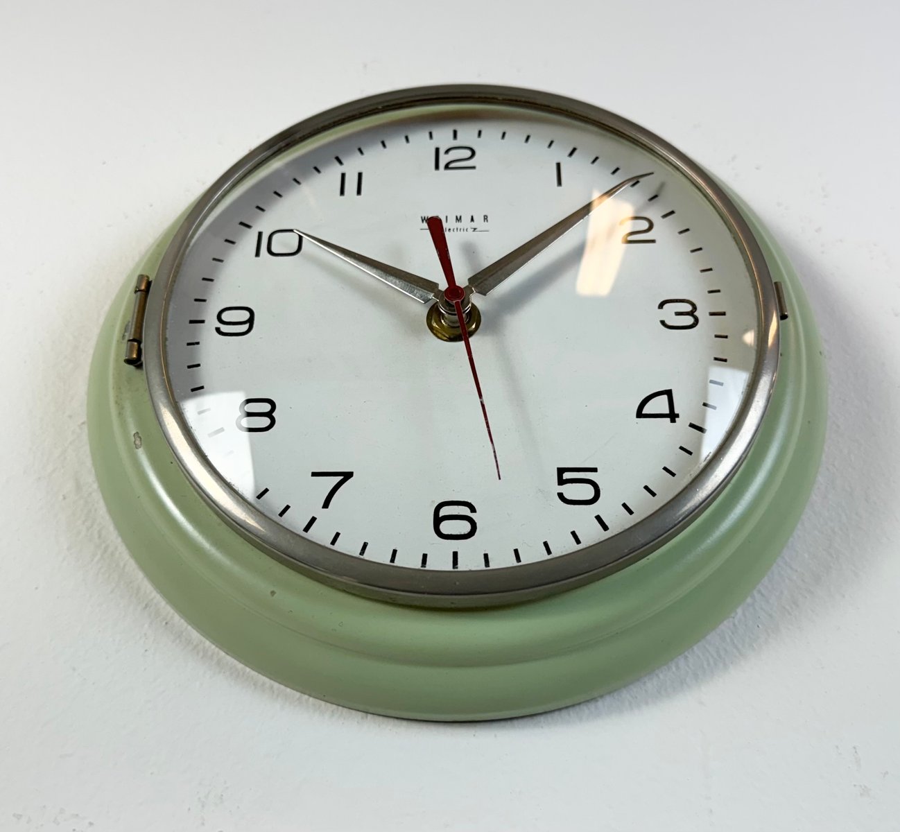 Vintage East German Green Wall Clock from Weimar Electric, 1970s for ...