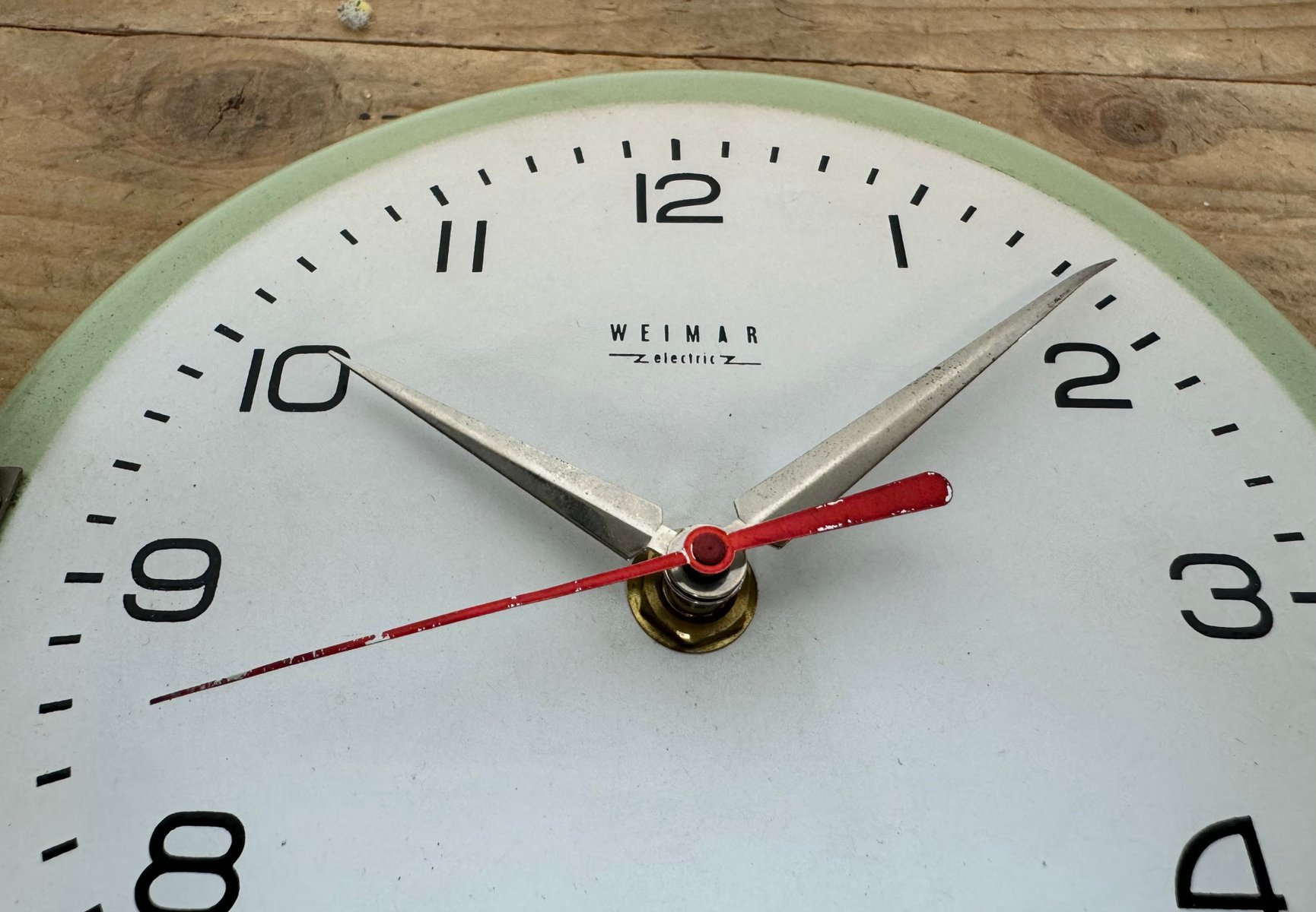 Vintage East German Green Wall Clock from Weimar Electric, 1970s for ...