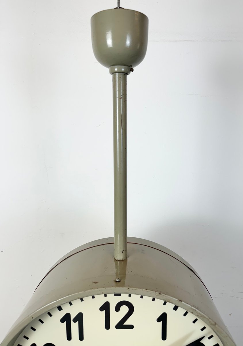 Large Industrial Double Sided Railway Factory Clock from Pragotron ...