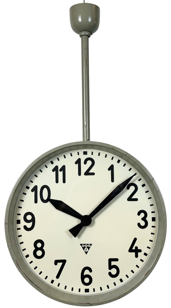 Large Industrial Double Sided Railway Factory Clock from Pragotron ...