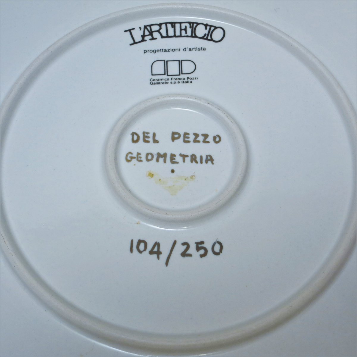 Ceramic Dish by Lucio Del Pezzo for Pozzi for sale at Pamono