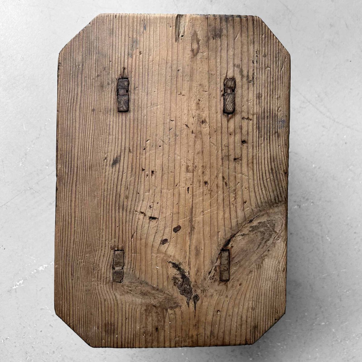 Vintage Minimalist Wooden Stool, Japan, 1920s for sale at Pamono