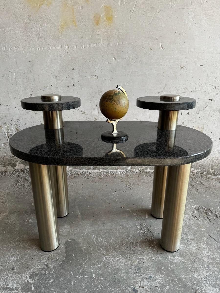 Marble Inox Coffee Table for sale at Pamono