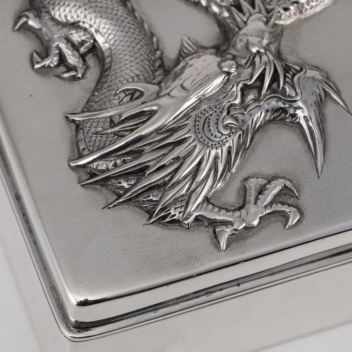 19th Century Chinese Silver Dragon Cigar Box, Canton, 1880s for sale at ...