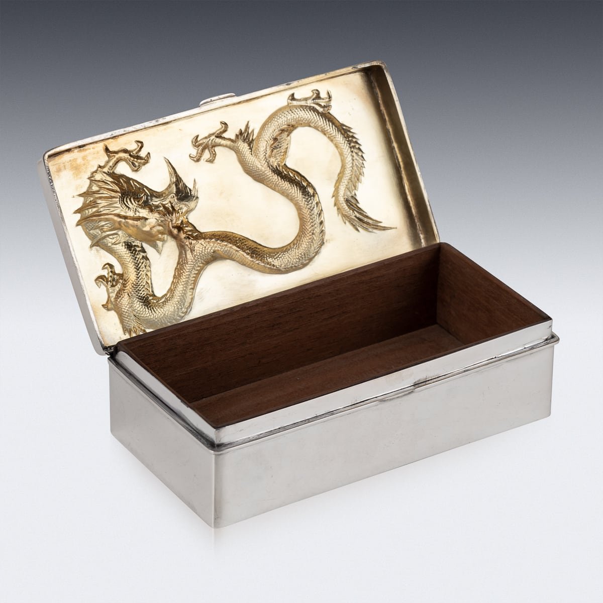 19th Century Chinese Silver Dragon Cigar Box, Canton, 1880s for sale at ...