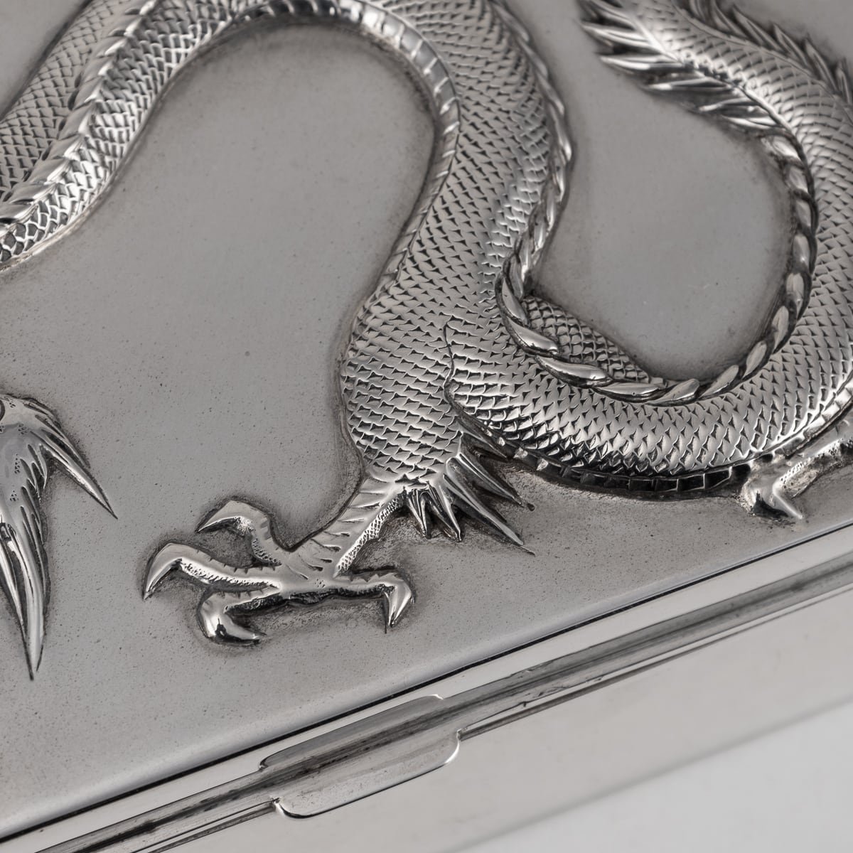 19th Century Chinese Silver Dragon Cigar Box, Canton, 1880s for sale at ...