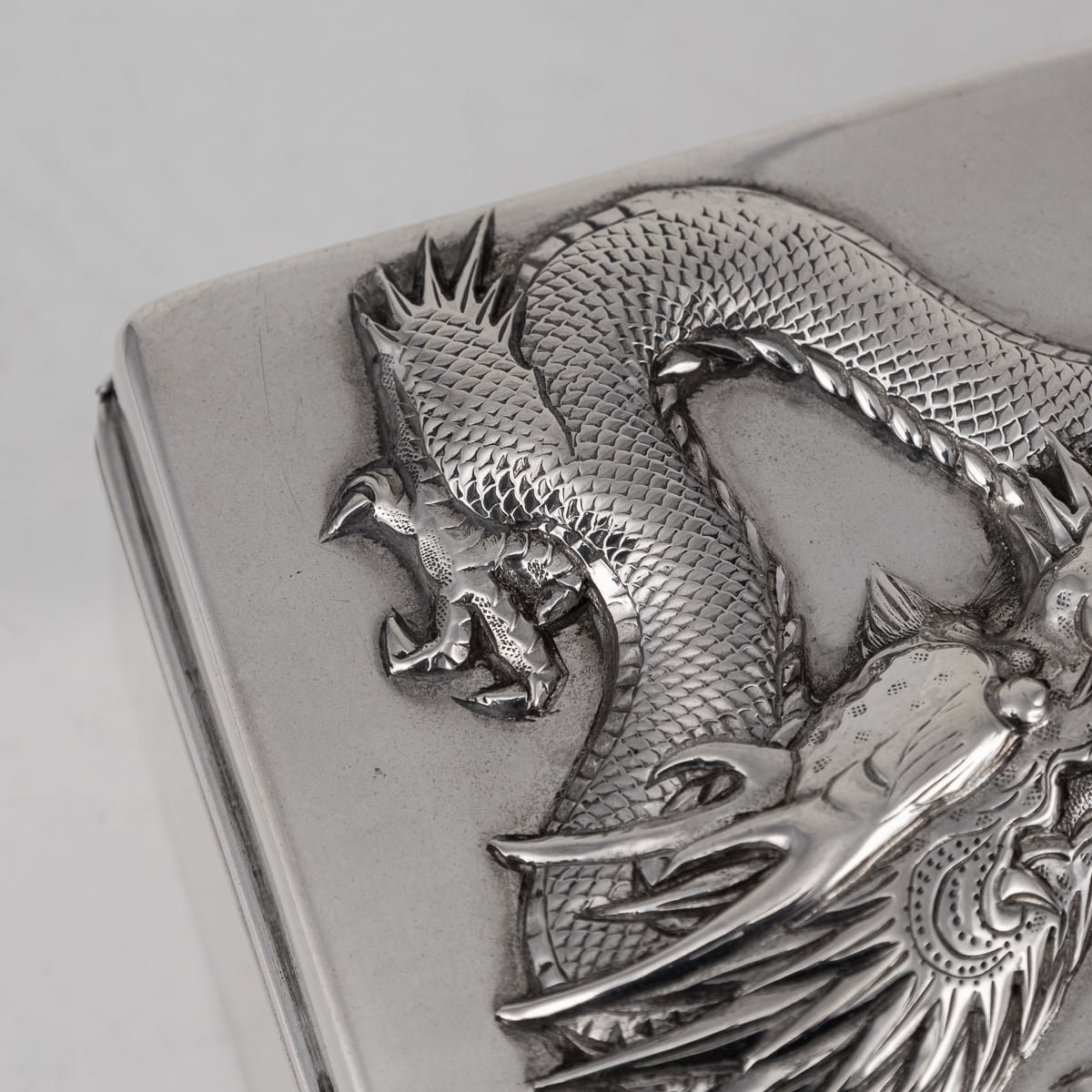 19th Century Chinese Silver Dragon Cigar Box, Canton, 1880s for sale at ...