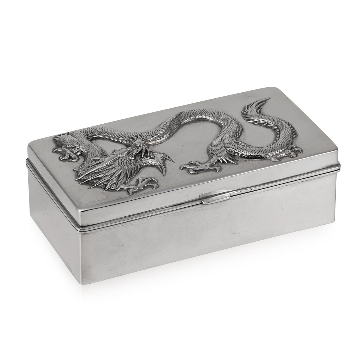19th Century Chinese Silver Dragon Cigar Box, Canton, 1880s for sale at ...