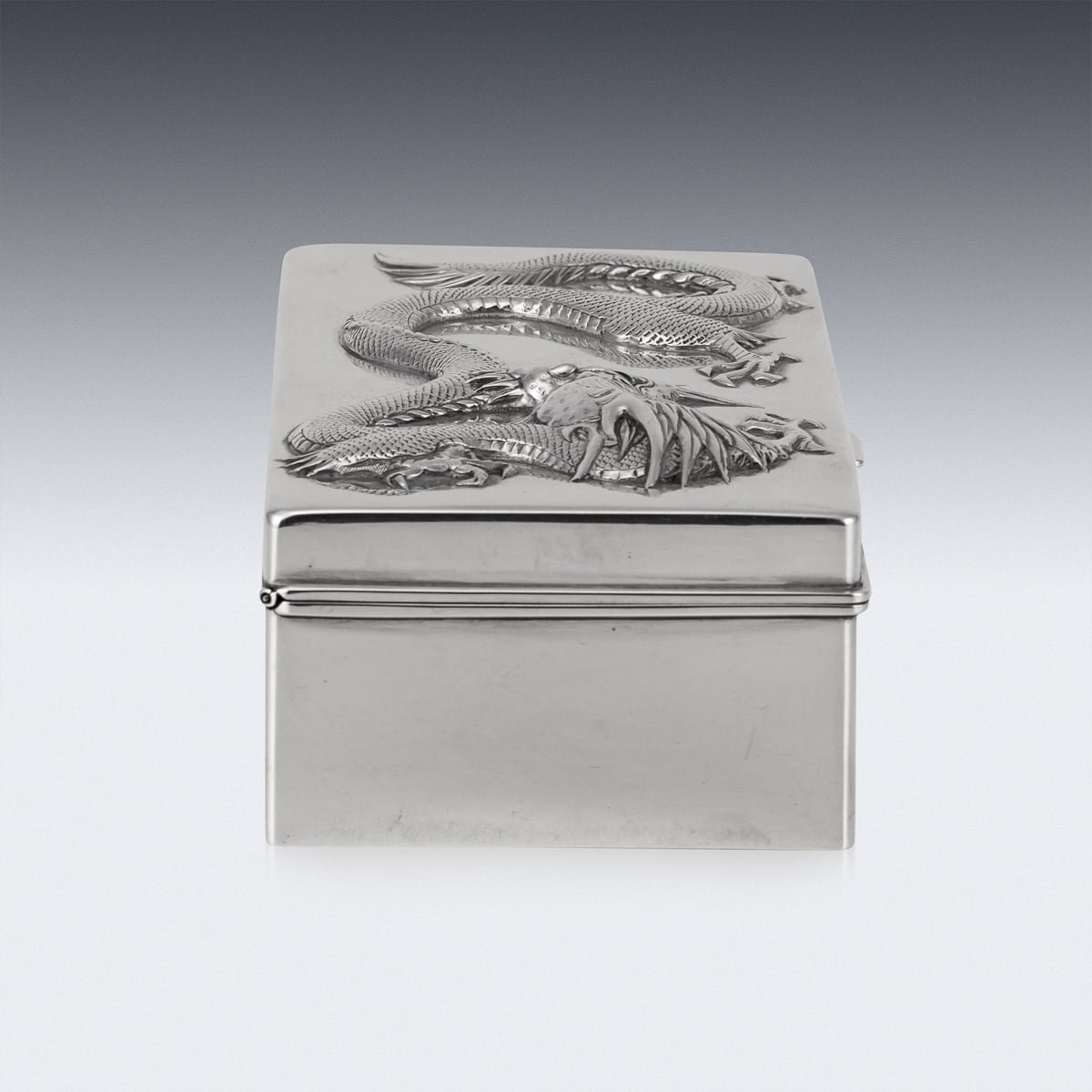 19th Century Chinese Silver Dragon Cigar Box, Canton, 1880s for sale at ...