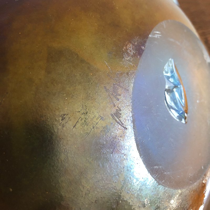 Large Shell-Shaped Glass Bowl by Peter Layton, 1984 for sale at Pamono
