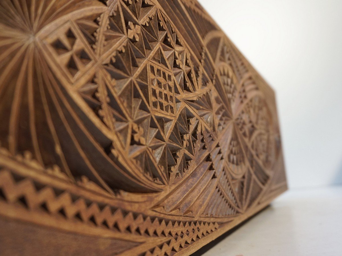 Dutch Chip Carved Wooden Planter Folk Art, 1890s for sale at Pamono