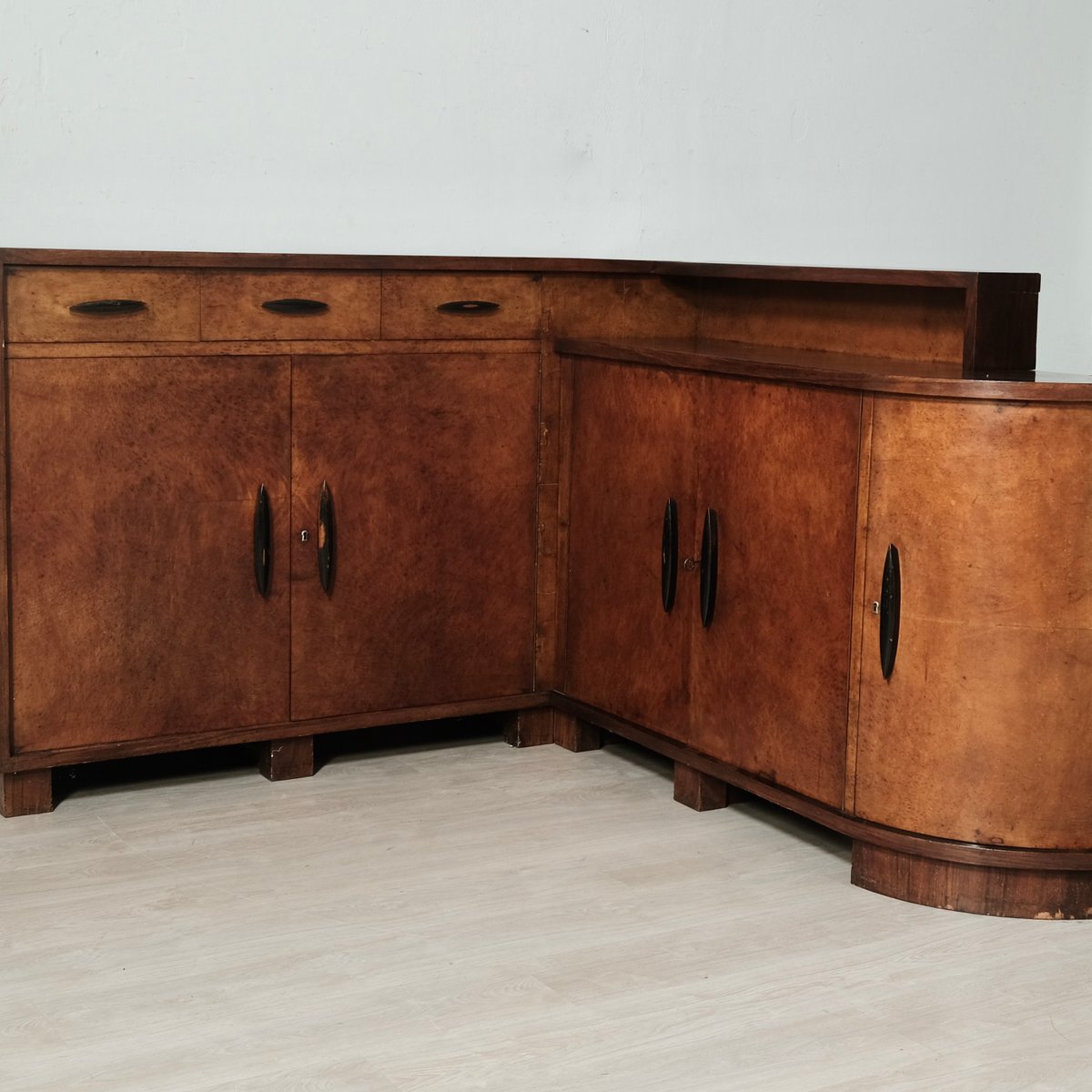 Vintage Rationalist Wooden Corner Sideboard, 1940s, Set of 2 for sale ...