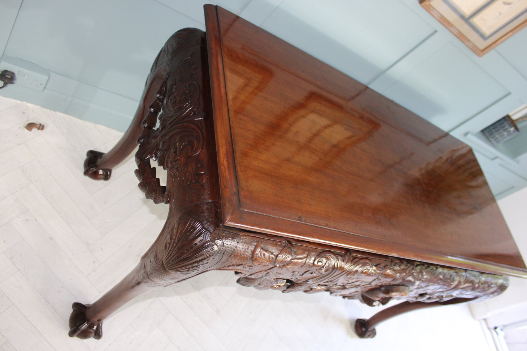 Antique Irish Mahogany Serving Table for sale at Pamono