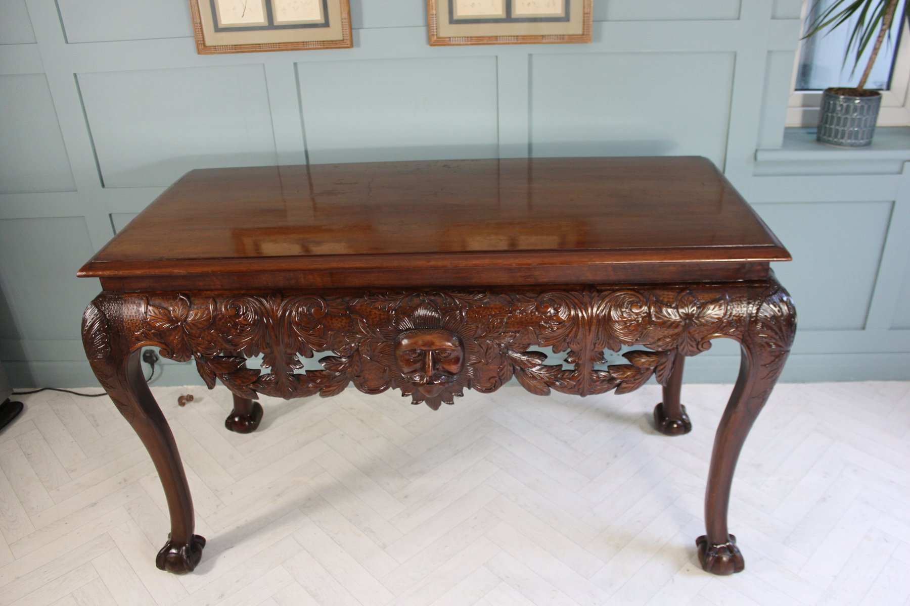 Antique Irish Mahogany Serving Table for sale at Pamono