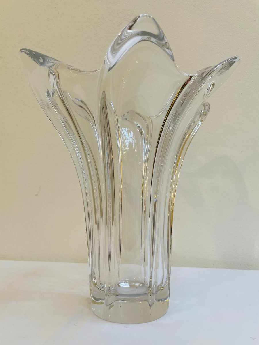 Large Crystal Vase by Art Vannes, 1970s for sale at Pamono
