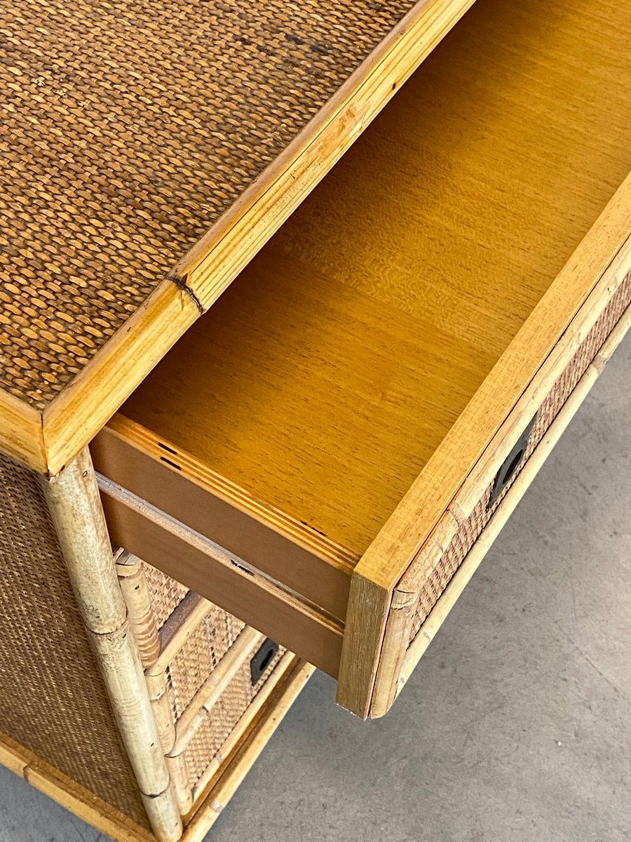 Dal Vera Bamboo Chest of Drawers, 1970s for sale at Pamono