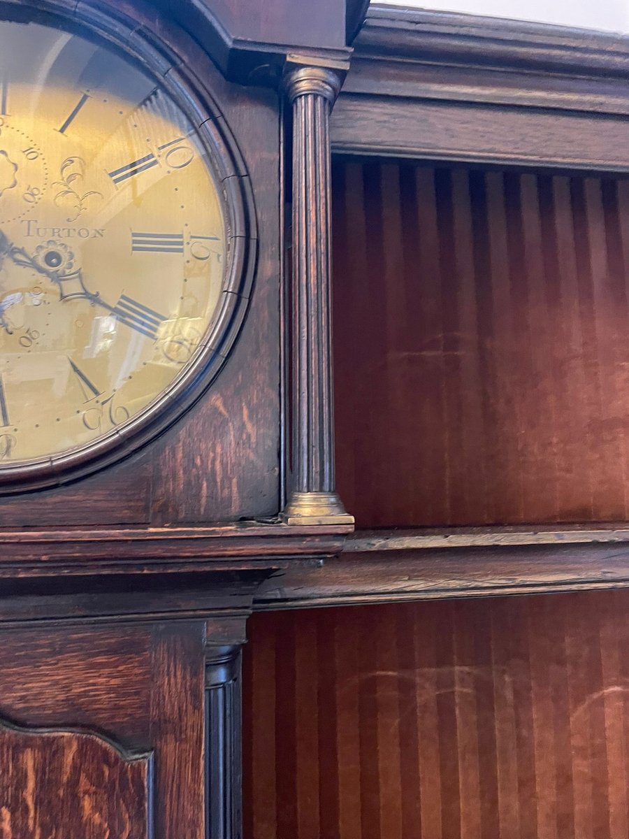 Large 18th Century George III Oak Dresser with Rack and Longcase Clock ...