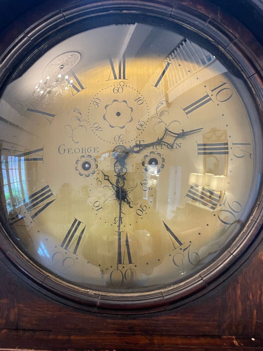 Large 18th Century George III Oak Dresser with Rack and Longcase Clock ...